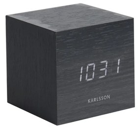 Karlsson 5655BK Designové LED stolní hodiny s budíkem, 8 x 8 cm