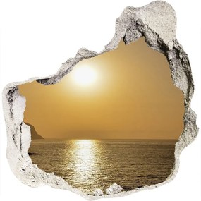 Wallmuralia Nálepka 3D díra na zeď Západ slunce moře 75x75 cm