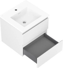 Mexen Orio, koupelnová skříňka 50 cm s umyvadlem Otis, 2 zásuvky, bílá matná, 91A10-05047-2-BFF01-W18M01
