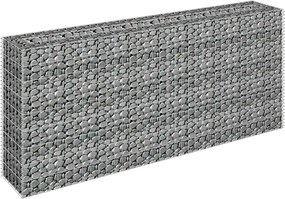 Gabionový vyvýšený záhon pozinkovaná ocel 180 x 30 x 90 cm 145635