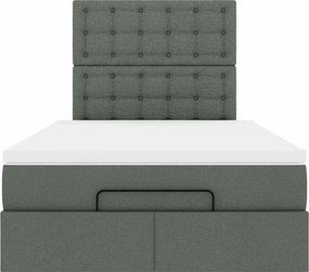 Osmanský rám postele s matrací tmavě šedá 120x190 cm textil 3313307