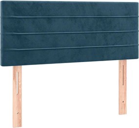Box spring postel s matrací tmavě modrá 90x190 cm samet 3141339