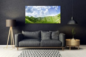 akrylový obraz Hora Louka Příroda 120x60 cm