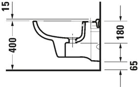 Duravit 22571500002 - Závěsný bidet D-CODE keramika/lesklá bílá