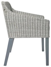 Jídelní židle s poduškou šedá přírodní ratan - Default Title