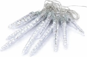 LED vánoční girlanda do interiéru, padající sníh, 1,7 m, ledově bílá, čirý kabel, IP20