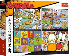 TREFL Puzzle Garfield nemá rád pondělí / 4x250 dílků / 33,9 x 23,9 cm