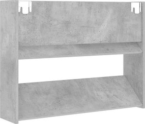 botník, závěsný, 2 patra, kompozitní dřevo, 60x80x18 cm, beton šedá, Dekorino BB20260032