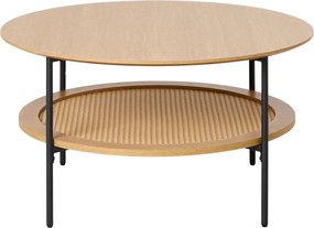 Kulatý konferenční stolek v dekoru dubu v přírodní barvě ø 80 cm Pensacola – Unique Furniture