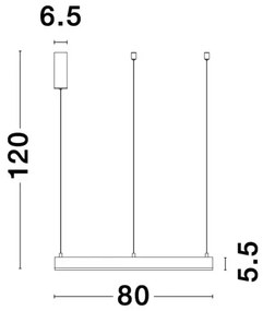 LED lustr Motif 80 zlaté stmívatelné