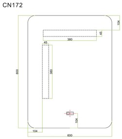 Mereo zrcadlo hranaté 60 x 80 cm LED osvětlení bílá CN172