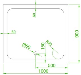 BPS-koupelny Obdélníková akrylátová sprchová vanička HYD-OSV-SXL04A 100x90 bílá
