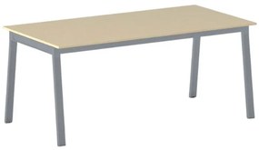 Kancelářský pracovní stůl PRIMO BASIC, šedostříbrná podnož 1800 x 900 mm, dub přírodní