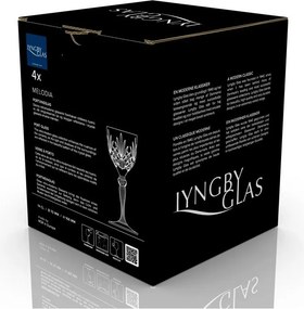 Křišťálové skleničky v sadě 4 ks na víno 140 ml Melodia – Lyngby Glas