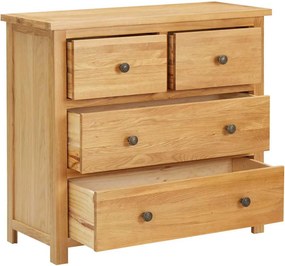 Komoda se zásuvkami 80 x 35 x 75 cm masivní dubové dřevo 289197