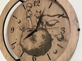 Li-Go "Malý princ" světelné hodiny s powerbankou a pohybovým čidlem/dub světlý velikost svítidla/hodin: 31 cm