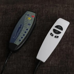 TV křeslo RIO s elektrickým polohováním, masáží a vyhříváním — 2 motory, látka, hnědá