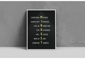 Pixada MINDSET - motivační obraz Velikost: B2 - 50x70 cm, Volba rámu: s bílým rámem