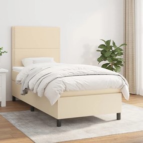 Box spring postel s matrací krémová 80 x 200 cm textil,  3141654