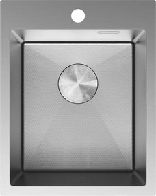 Mexen Solix, 1-komorový nerezový dřez 400 x 500 mm, broušená ocel, vzor voština, 6406401000-01HC