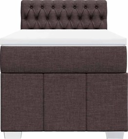 Box spring postel s matrací tmavě hnědá 90x200 cm textil 3289261