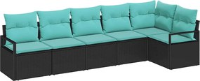 Set pohovek Černá polyratan 3346406