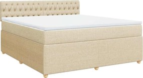 Box spring postel s matrací krémová 180x200 cm textil 3287547