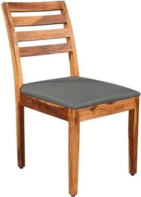 Designová židle Timber Sheesham / tmavě šedá ekokůže
