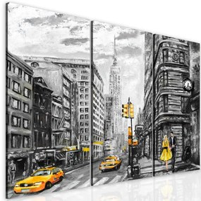 Malvis ® Obraz reprodukce Žlutý New York Velikost: 90x70 cm