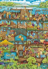 Grafika puzzle farmářský trh 1000 dílků