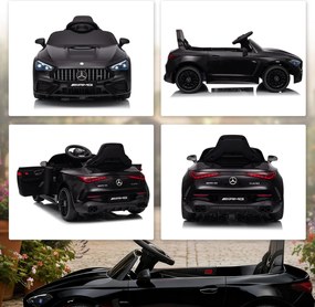 AIYAPLAY Dětské elektrické auto, design Mercedes, 12V motory, dálkové ovládání, LED světla, hudba, pro děti 3-6 let, černá
