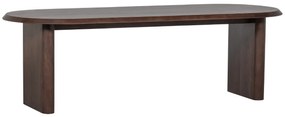 OnaDnes -20% Hoorns Dřevěný hnědý oválný jídelní stůl Ellisie 90 x 240 cm