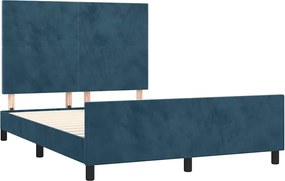 Rám postele bez matrace tmavě modrý 140x200 cm samet 3125639