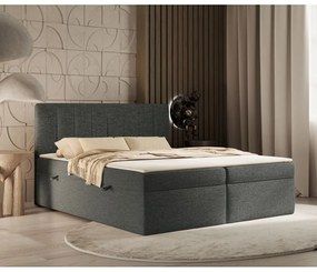 Tmavě šedá boxspring postel s úložným prostorem 140x200 cm Novento – Maison de Rêve