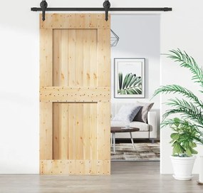 vidaXL Posuvné dveře s kováním 90 x 210 cm masivní borové dřevo [3203206]