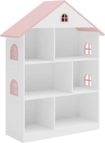Dětská knihovna, bílá/růžová, MAISON TYP 1