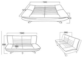 Rozkládací dvoumístná pohovka AIRI béžová