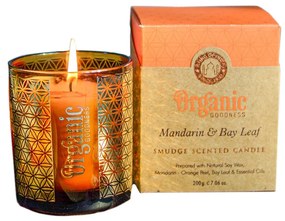 Song of India Vonná svíčka Organic Goodness 200 g Mandarinka a bobkový list