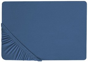 Bavlněné prostěradlo 160 x 200 cm modré JANBU Beliani