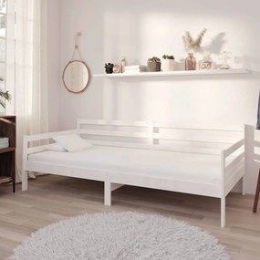 Denní postel s matrací 90 x 200 cm bílá masivní borové dřevo 3083580