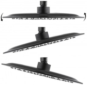 Erga Erga, SLIM sprchová hlavice o průměru 25cm, černá matná, ERG-YKA-BP.BRG25-BLK