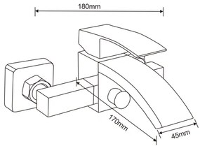 Mexen Libra, vysoká umyvadlová a vanová baterie se sprchovou sadou DQ62, chromová, 745113DQ62-00