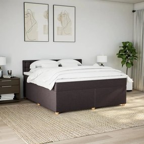 Box spring postel s matrací tmavě hnědá 180x200 cm textil 3286776