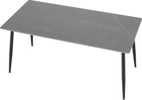 Jídelní stůl, šedý mramor/černá, 160x80 cm, FLORENC TYP 2