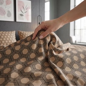 Saténové povlečení LUXURY COLLECTION CARERO béžové - 1x 140/220, 1x 70/90cm