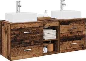 Sada koupelnových skříněk 3 ks Staré dřevo 49,5 x 41 x 62,5 cm 3405841