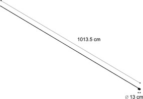 Moderní kolejnicový systém černý 1-fázový 1000 cm s kulatým zdrojem - Magnetic