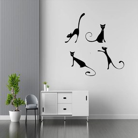 Živá Zeď Samolepka na zeď Rozpustilé kočičky Barva: černá