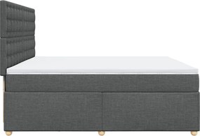 Box spring postel s matrací tmavě šedá 200x200 cm textil 3293702