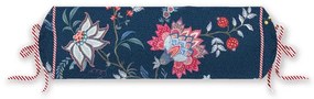 Pip Studio polštář Flower Festival Dark Blue 22x70cm, tmavě modrý (dekorační polštářek s výplní)
